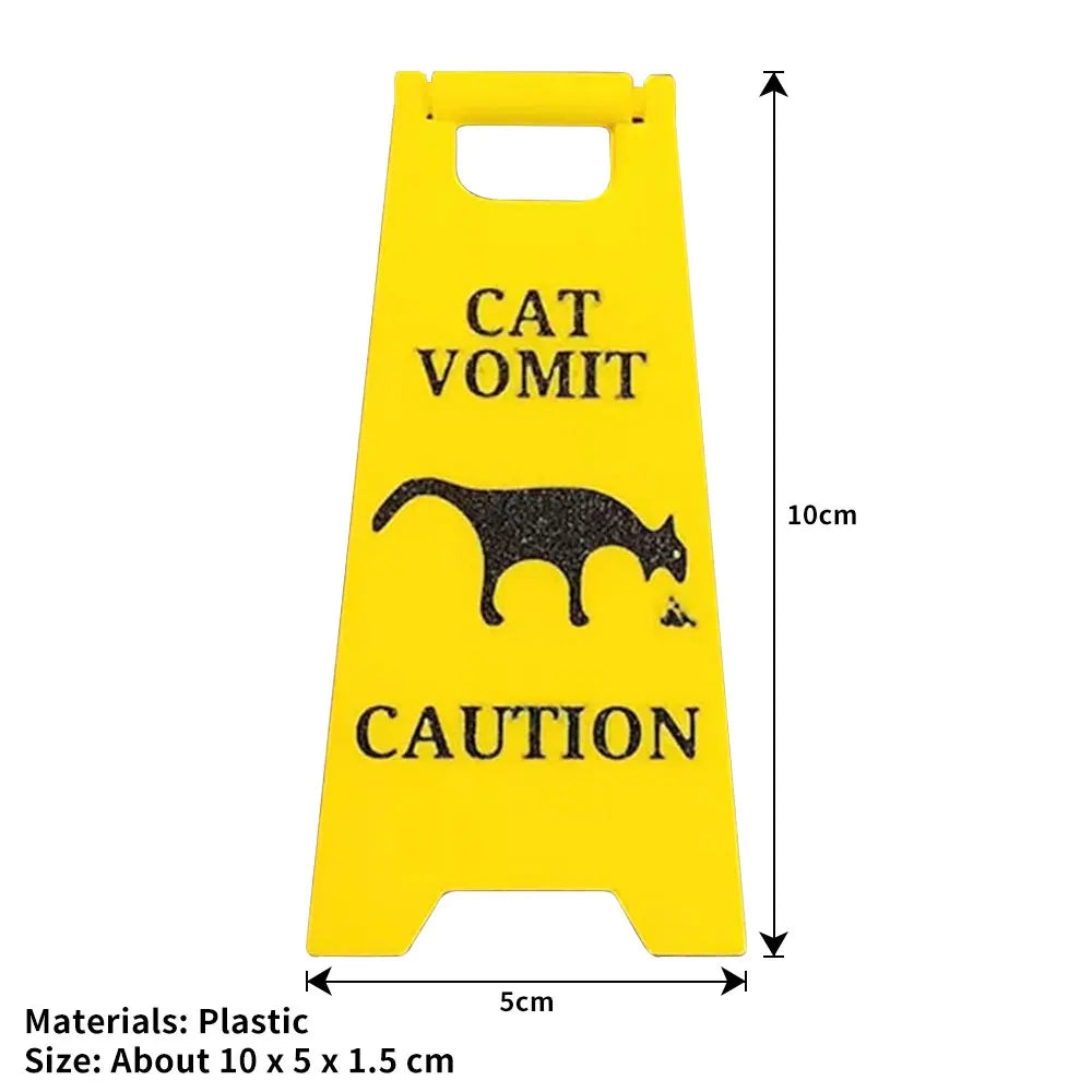 Mini "Cat Vomit Caution" Safety Sign – CatCo